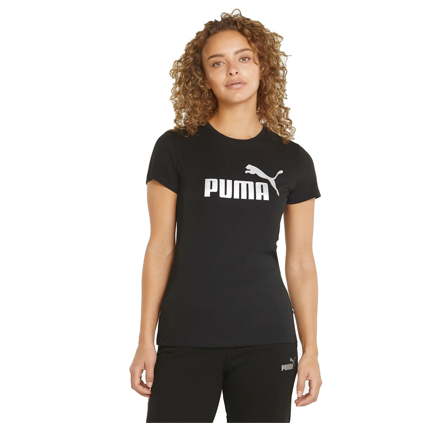 Puma Koszulka Damska T-Shirt Ess Metallic Logo Tee Black 848303 51 S ...